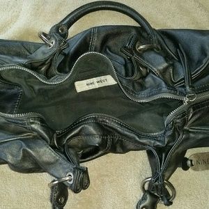 Nine West | Bags | Metallic Gun Metal Gray Leather Hand Bag | Poshmark
